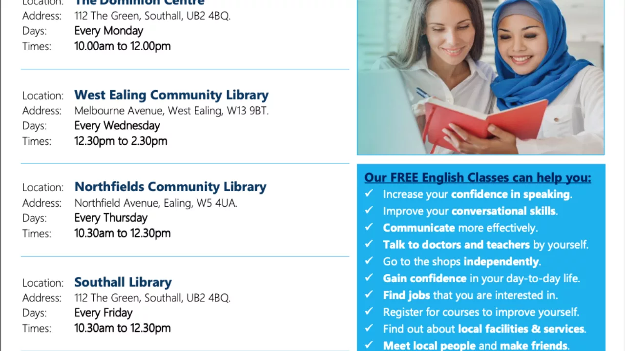 Free Basic English (ESOL) Classes